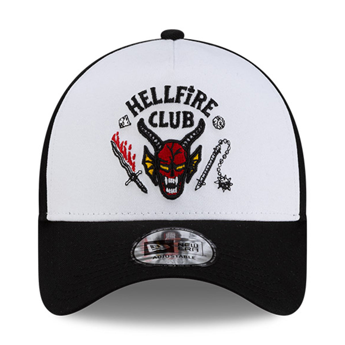 New Era + Stranger Things Hellfire Club 9FORTY A-Frame Cap 'Black White'